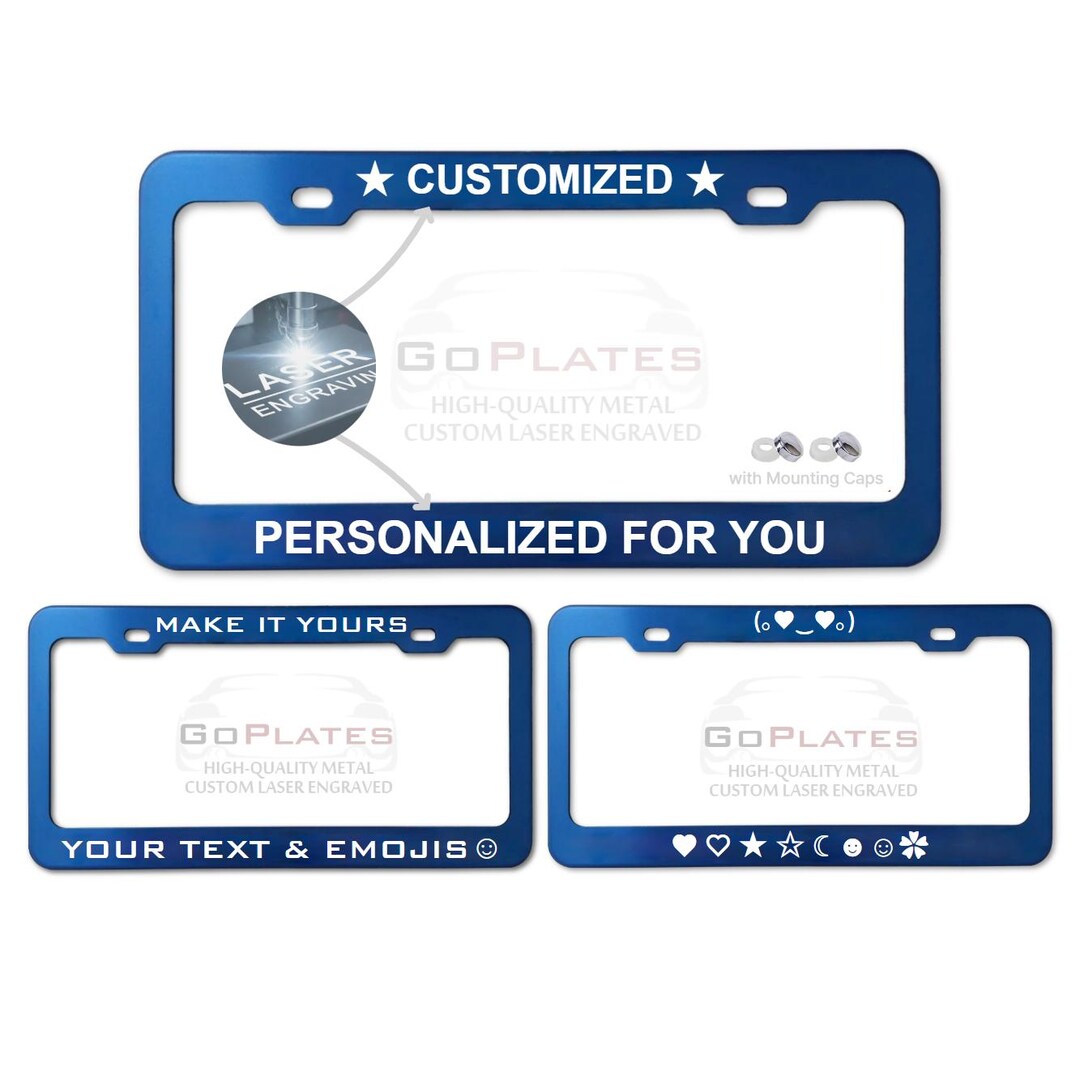 Custom Laser Engraved License Plate Frame | Anodized Aluminum - Etsy