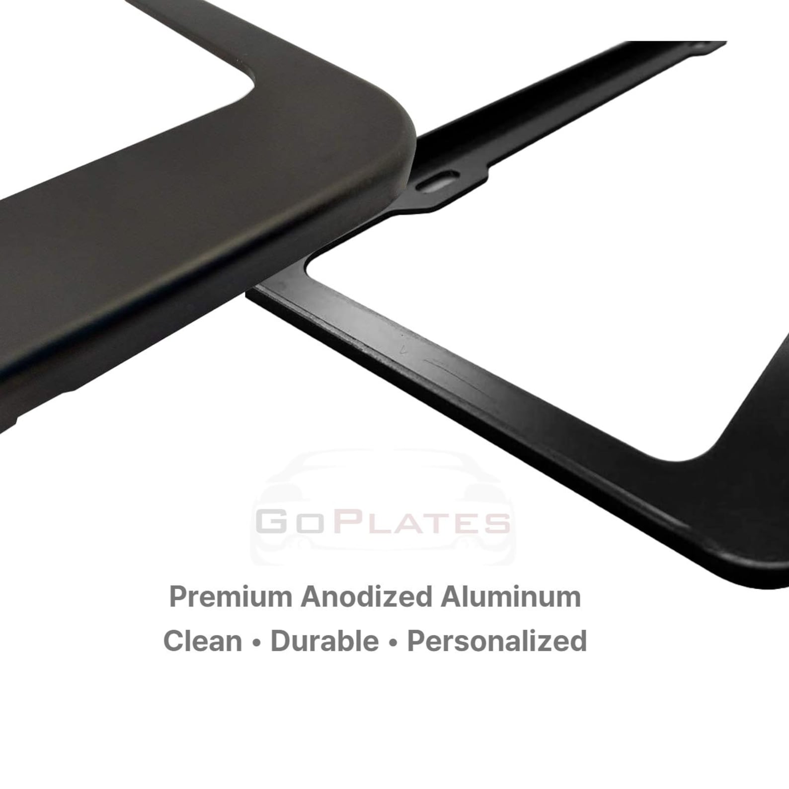 Custom Black License Plate Frame, Laser Engraved Metal, Personalized ...