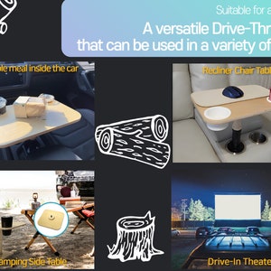 2-in-1 Drive-thru Tray: Wide Car Food Tray, Big Size Wood Car Trays for ...
