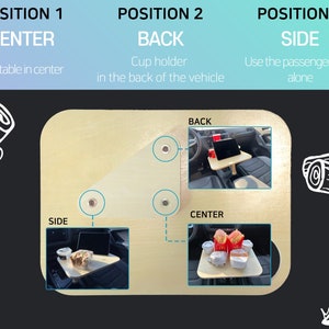 2-in-1 Drive-thru Tray: Wide Car Food Tray, Big Size Wood Car Trays for ...