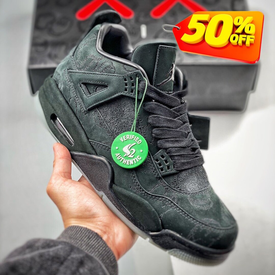 AJ4 Black Kaws Best Sneaker Gift for Him for Her on - Etsy