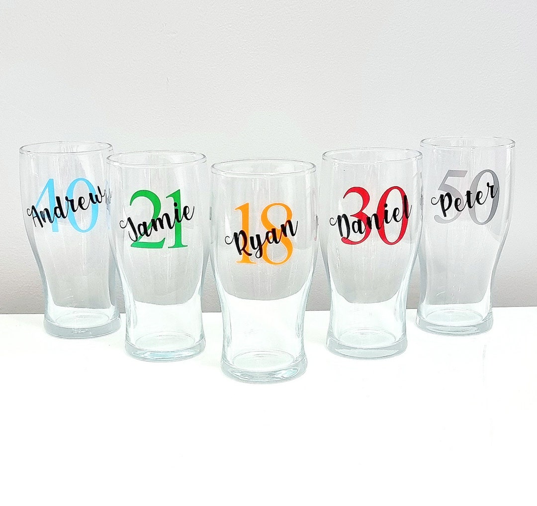 Personalised Birthday Pint Glass Custom Beer Glass With Gift Box ...