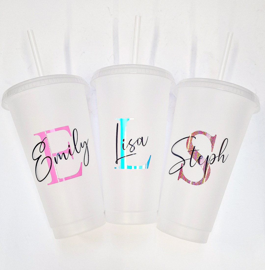 Personalised Cold Cup With Lid and Straw Reusable 24oz Venti Tumbler ...