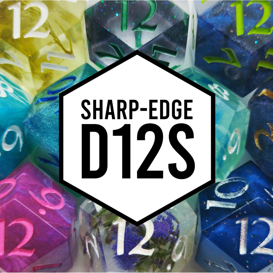 D12 DICE | 12 Sided Dice | Handmade Sharp Edge Dice for Tabletop RPG - Etsy
