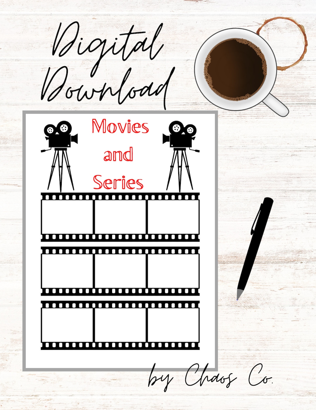 Movie Tracker, Bullet Journal Pages - Etsy