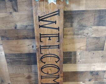 Painted Leopard Print Wood Door Leaner Tall Leaning Porch Sign Welcome ...
