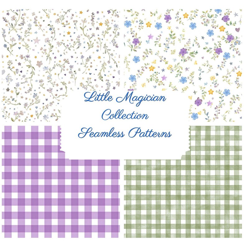 Watercolor Wizard Clipart Bundle 13 JPG PLUS 13 JPG Seamless Patterns ...
