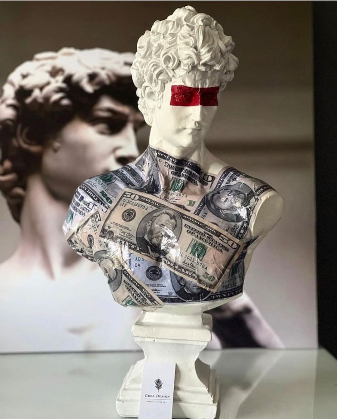 David Dollar Addict Statue, Pop Art Sculpture, Modern Sculpture, Roman ...