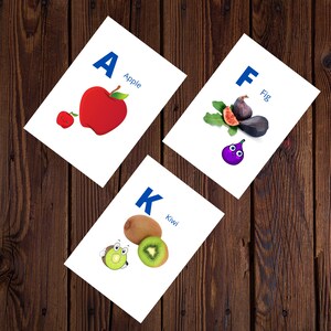 Fruits Alphabet Printable Flash Card for Kids, Fruits Alphabet Pdf ...