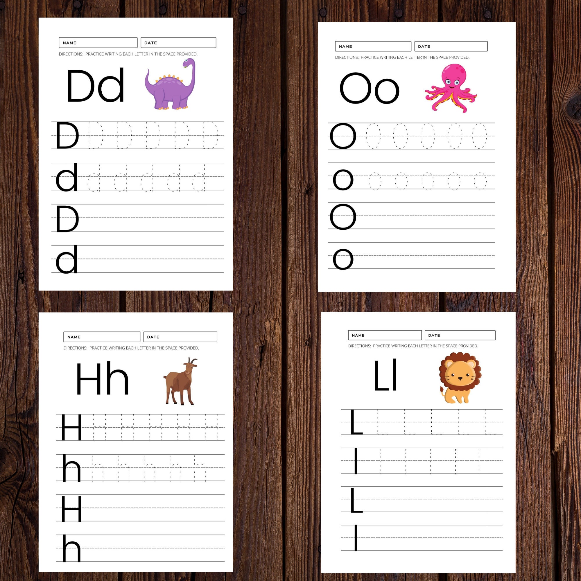 Alphabet Writing Practice Worksheets /preschool Handwriting - Etsy