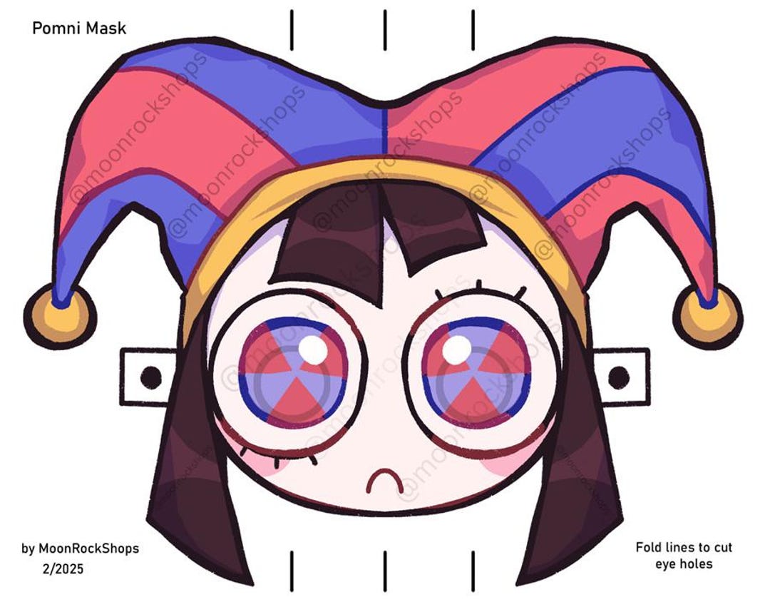 Pomni Mask Printable – the Amazing Digital Circus (PDF Download) - Etsy
