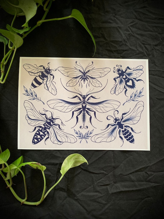 Traditional Insect Tattoo