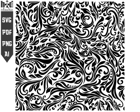 Tooled Leather Pattern Plant SVG | Etsy