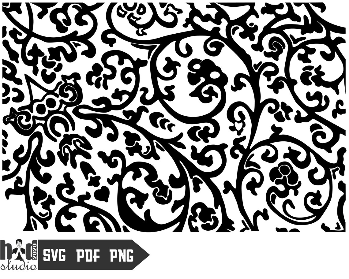 Western Tooled Leather Pattern Floral SVG - Etsy