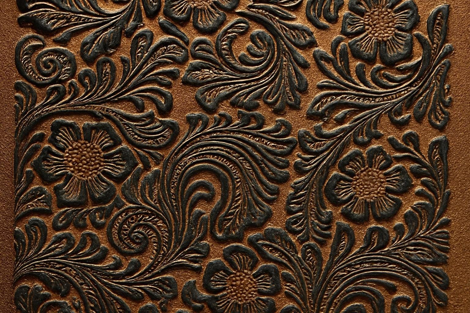Western Tooled Leather Pattern Floral SVG - Etsy
