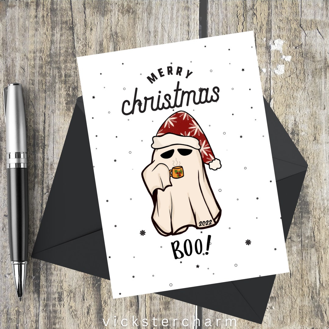 Gothic Christmas Cards Merry Christmas Boo Card Goth - Etsy