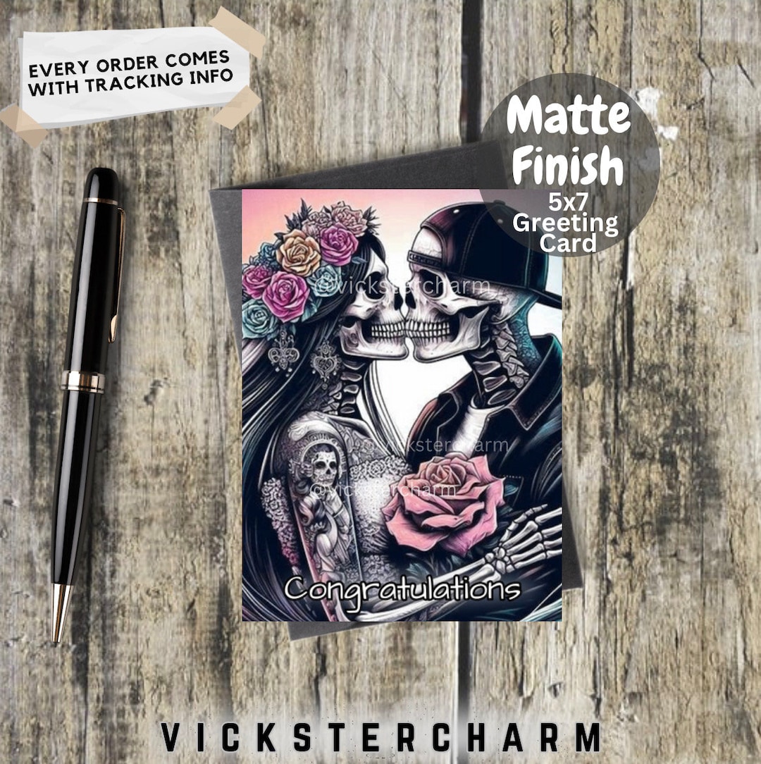 Gothic Wedding Congratulations Card Spooky Wedding Tombstone - Etsy