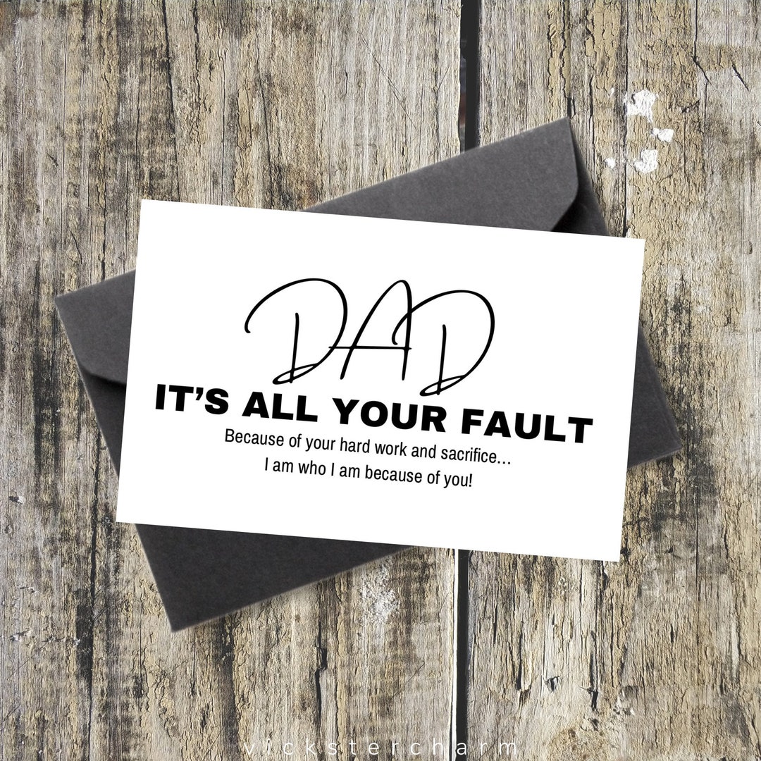 Father Endearment Card Happy Father's Day Message to My - Etsy