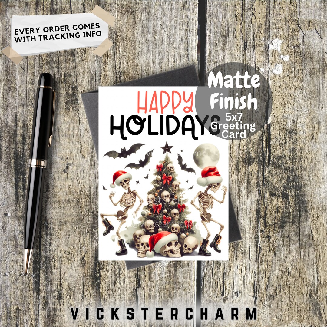 Gothic Christmas Cards Merry Christmas Merry Christmas - Etsy