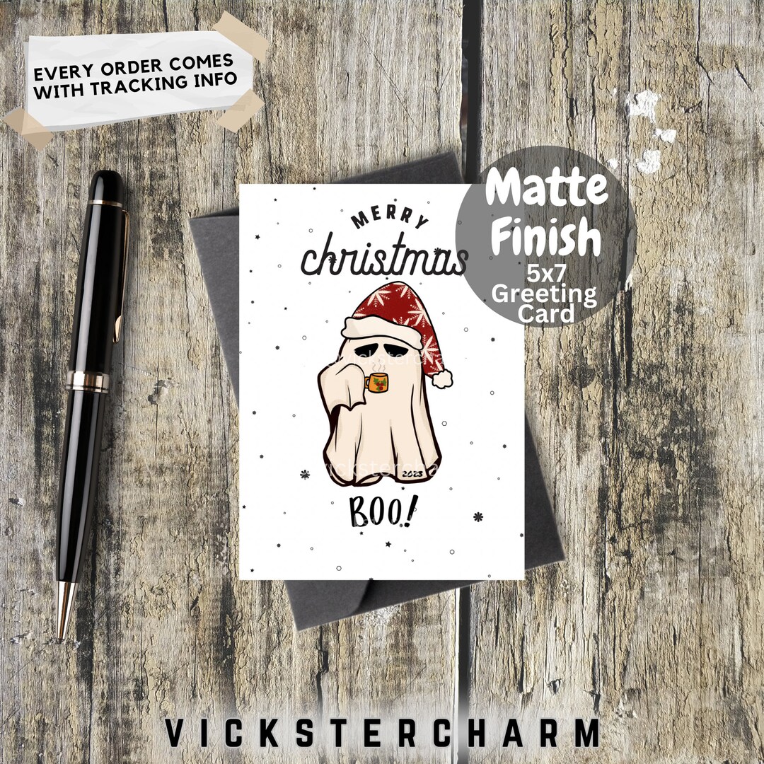 Gothic Christmas Cards Merry Christmas Boo Card Goth - Etsy