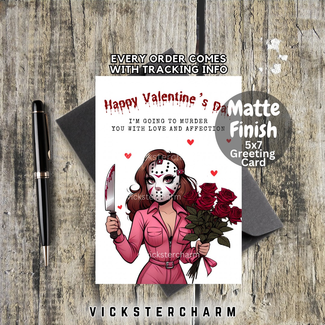 Valentines Day Card, Im Going to Murder You, Horror Valentine, Scary ...
