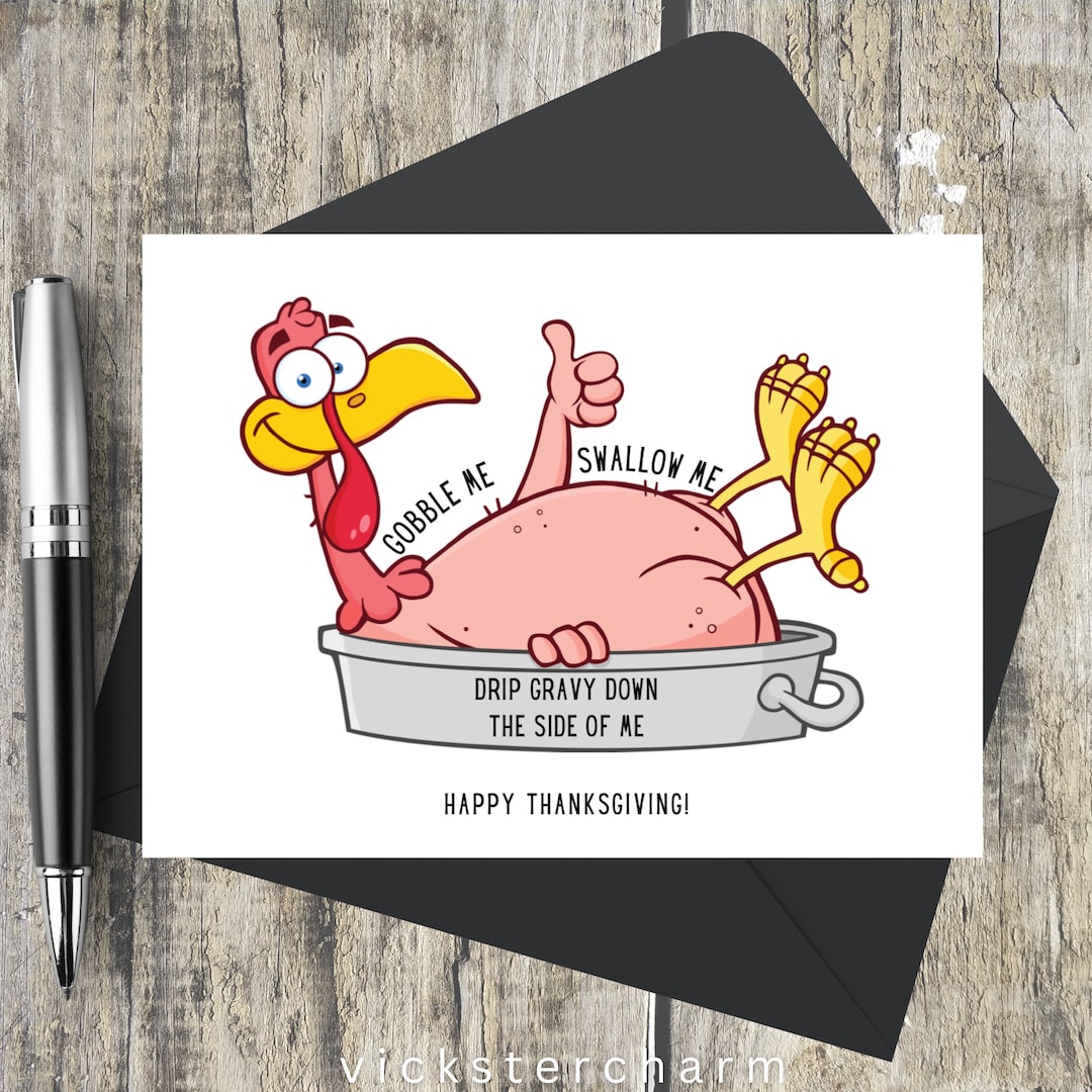 Cute Thanksgiving Card, for Friend, Turkey Cards, Funny Card, for Party ...