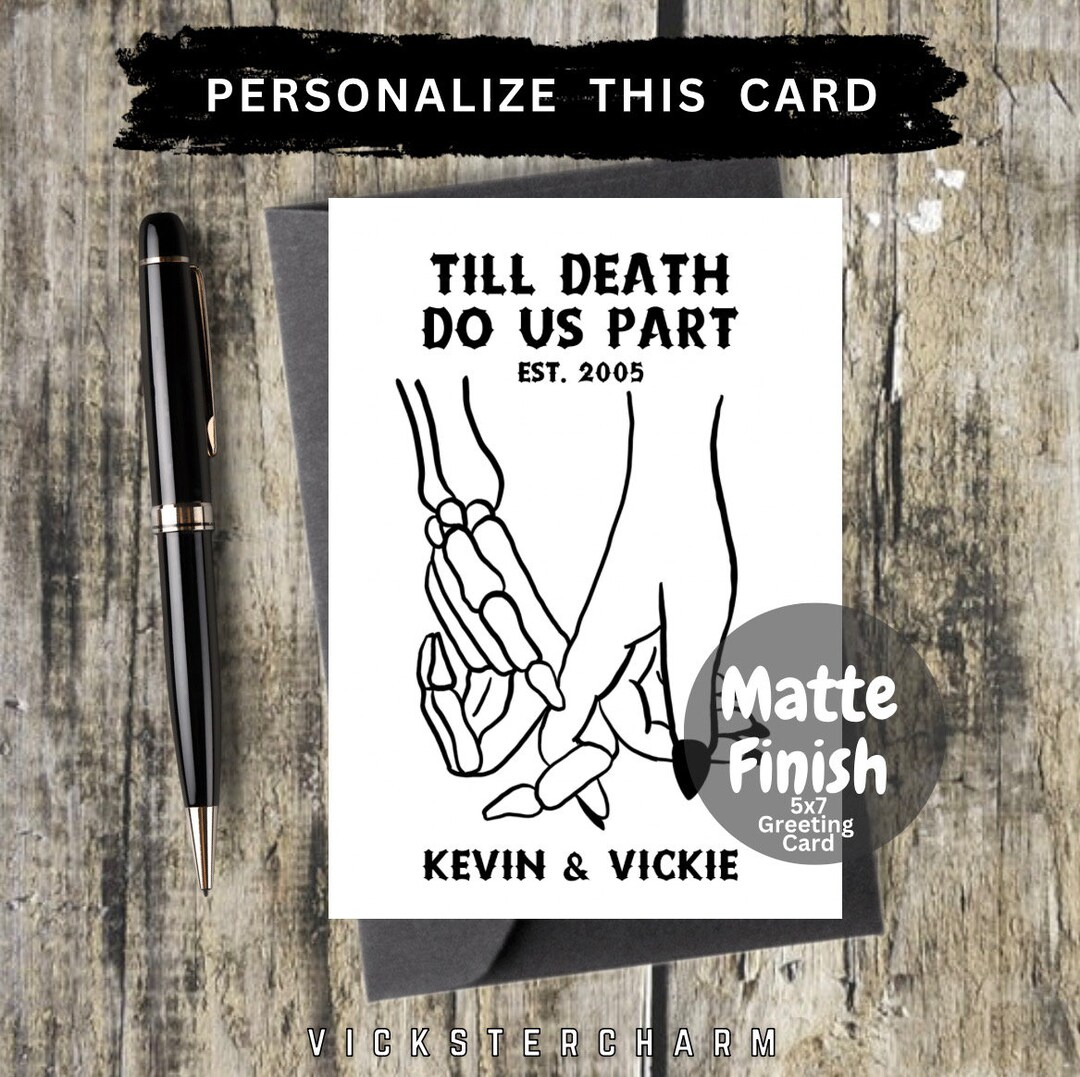 Gothic Anniversary Card for Her, Eternal Love, Personalized, You and Me ...