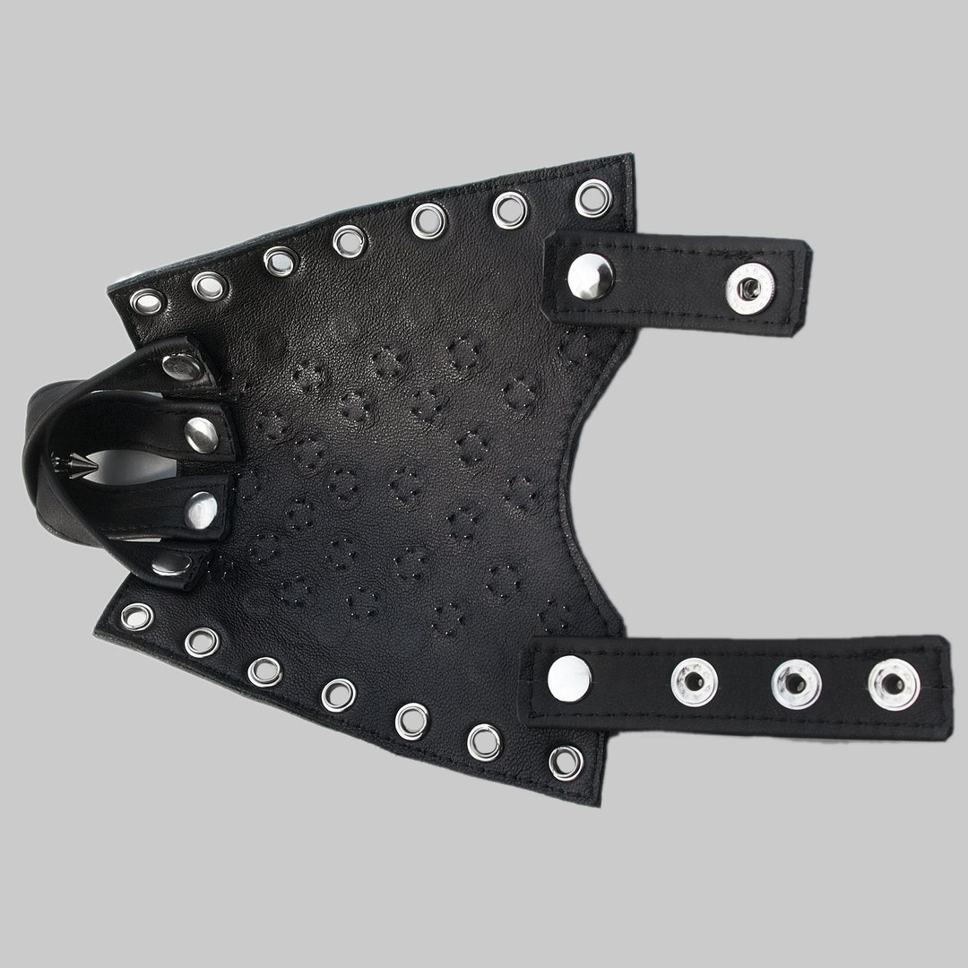 Leather Penis Cuff With Spikes and Testicle Belt as Well as Glans Cage ...