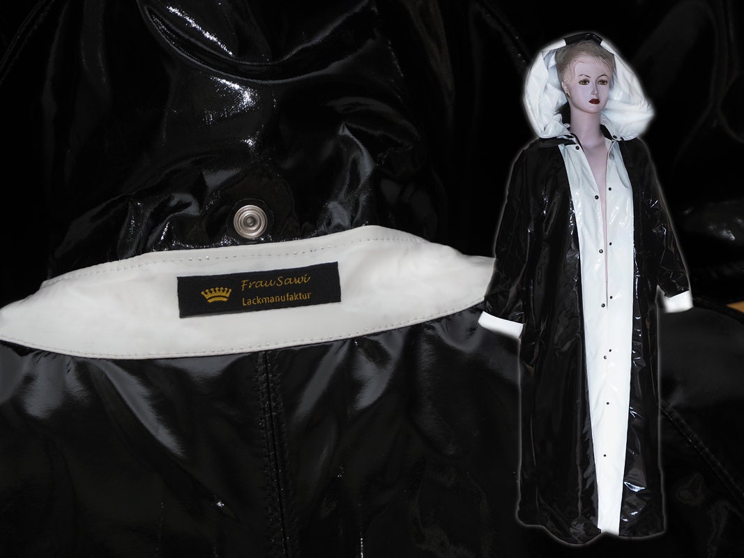 Noble LACK Coat Raincoat With Hood Reversible Coat With Hood Reversible ...