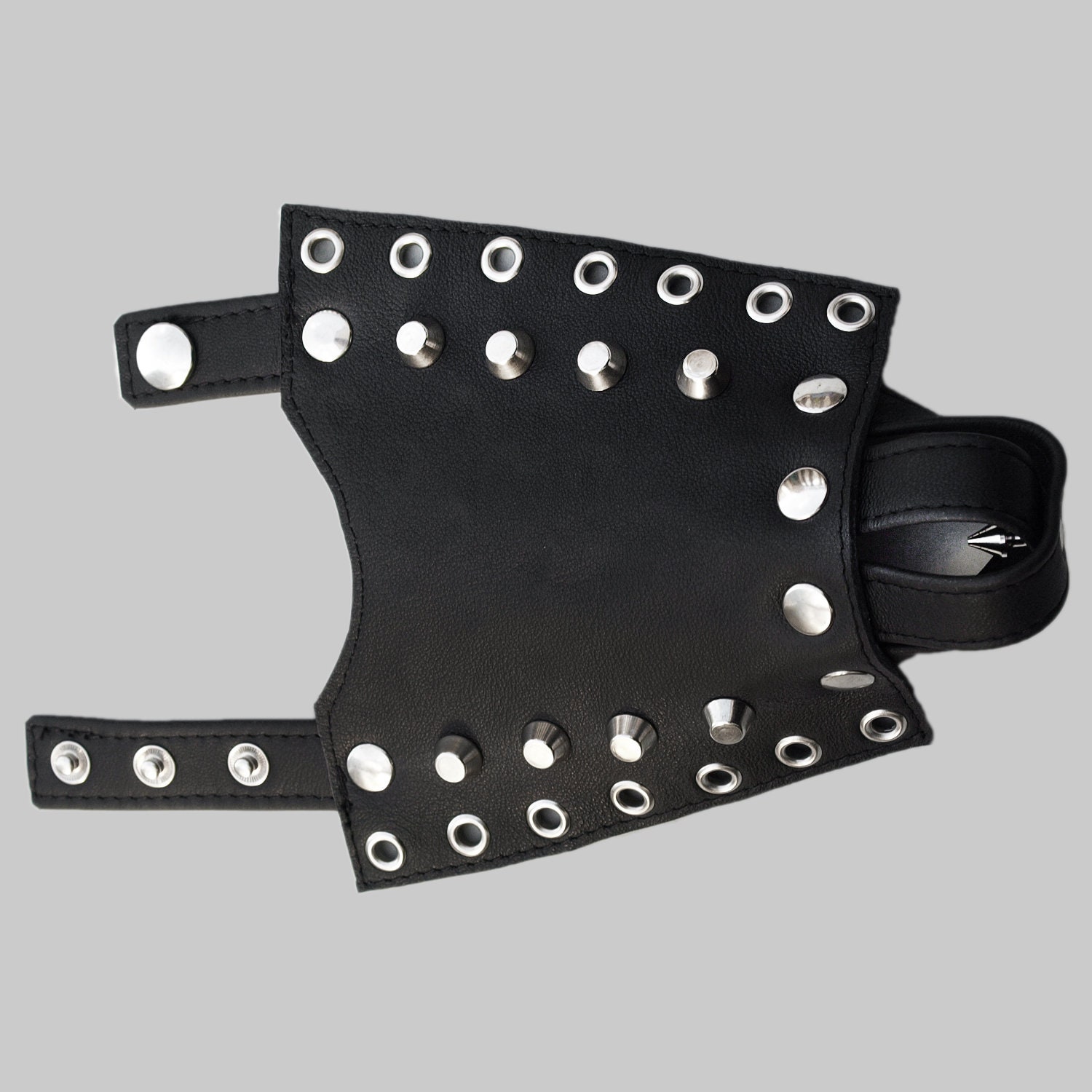 Leather Penis Cuff With Spikes and Testicle Belt as Well as Glans Cage ...