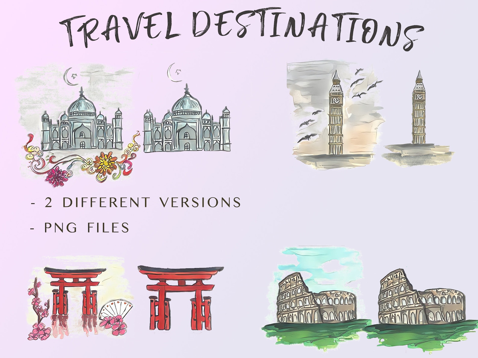 Travel Destination Cliparts, High Quality, PNG Files. - Etsy