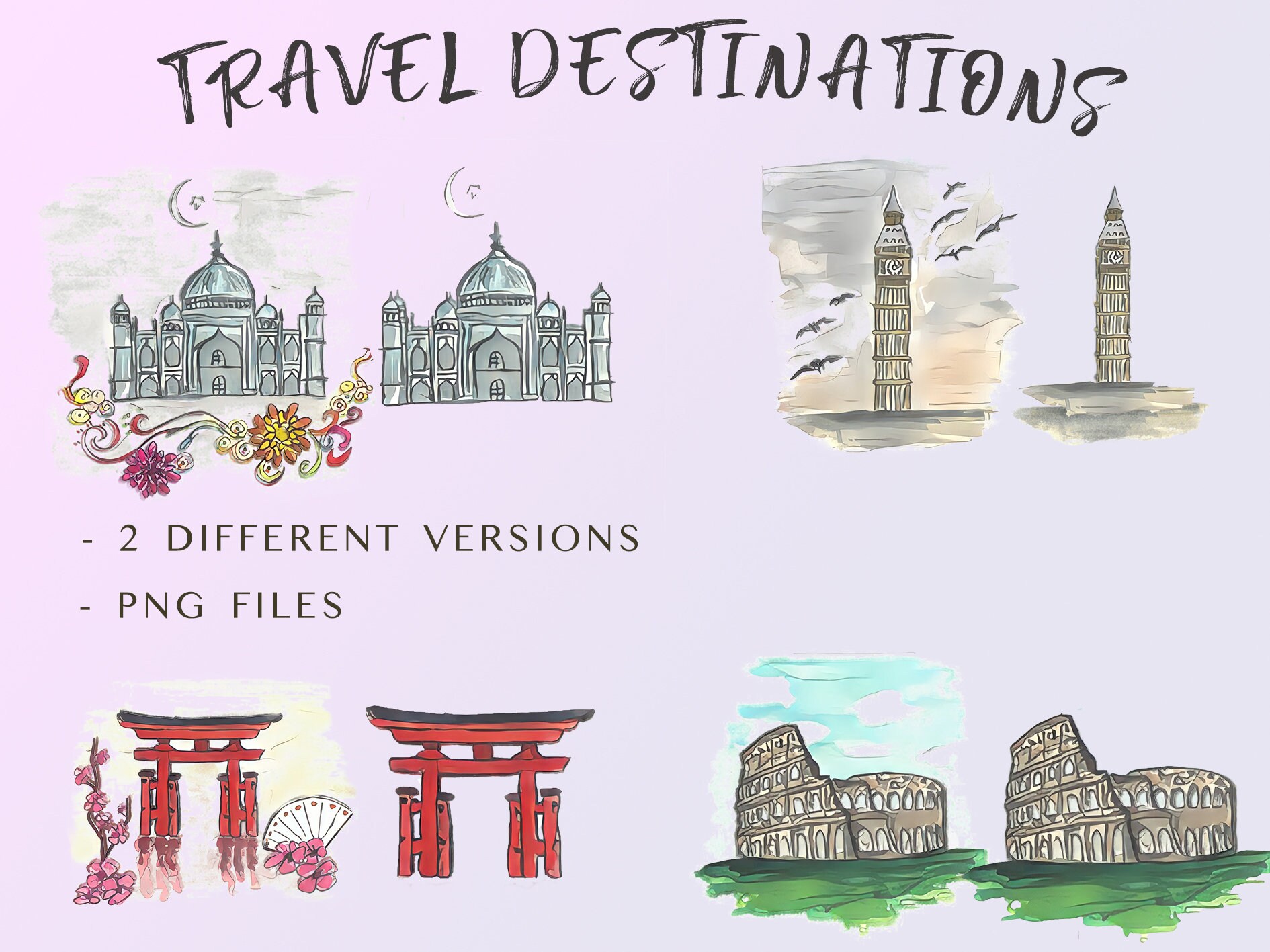 Travel Destination Cliparts, High Quality, PNG Files. - Etsy