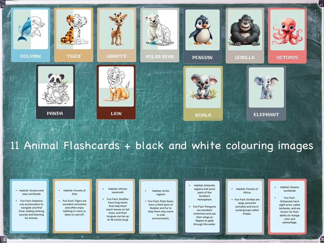 11 Printable Animal Flashcards Along With Matching Interesting Facts ...