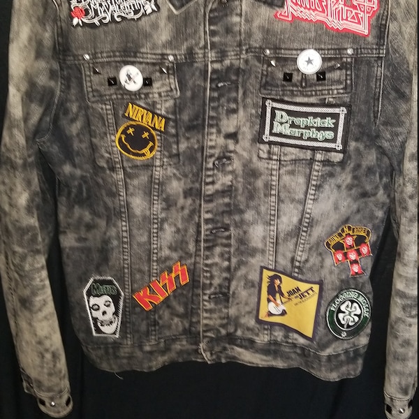 Patch Denim Jacket Etsy