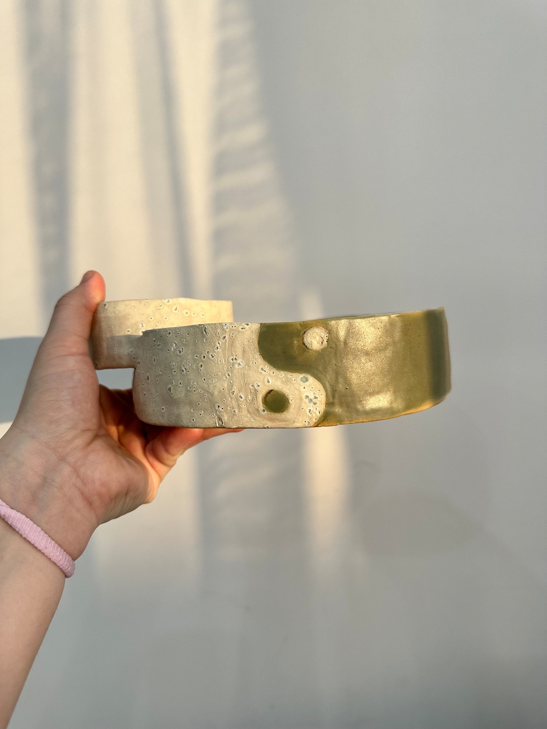 Ying Yang Chip and Dip Bowl: Handmade Stoneware Ceramic - Etsy