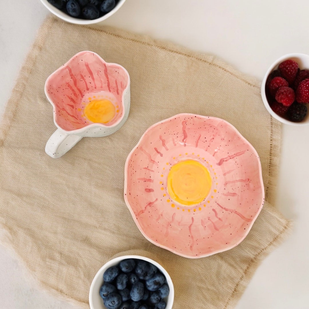 Ceramic Breakfast Set Bowl and Mug - Etsy