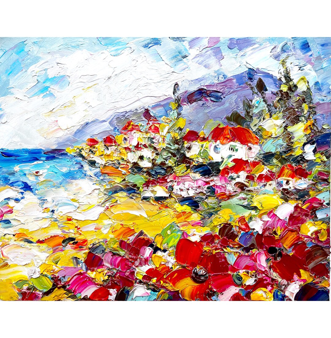 Tuscany Oil Painting Impasto Original Art Landscape Painting Italy Wall ...