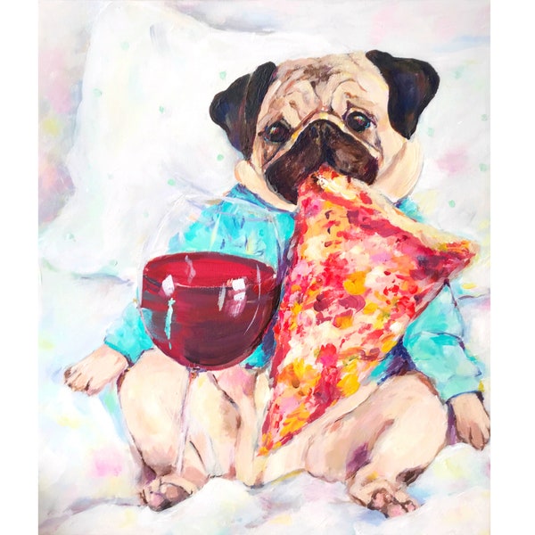Pug Painting - Etsy