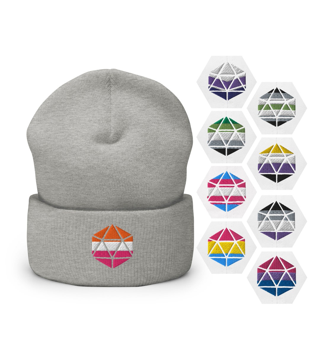Roll With Pride D20 Polyhedral Dice Dungeons and Dragons Embroidered ...