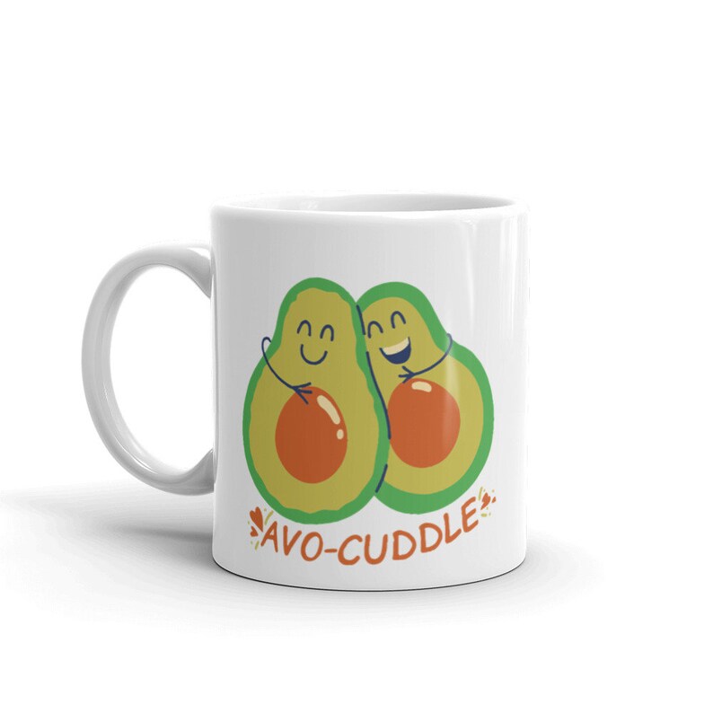 Avo Cuddle Avocado Funny Pun Joke Cute Cartoon Drawing Romantic ...