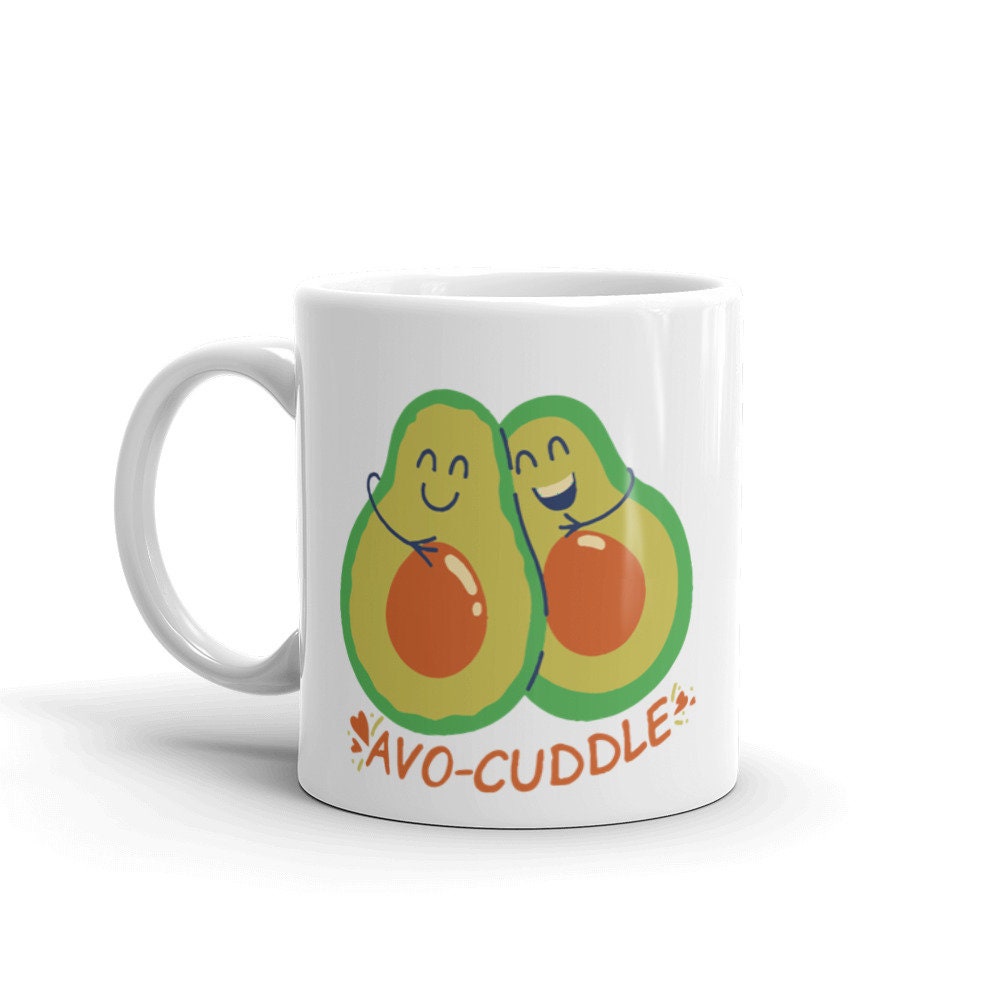 Avo Cuddle Avocado Funny Pun Joke Cute Cartoon Drawing Romantic ...