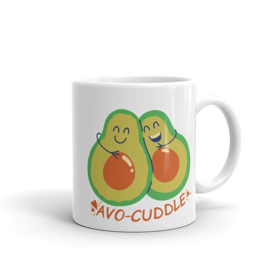 Avo Cuddle Avocado Funny Pun Joke Cute Cartoon Drawing Romantic ...
