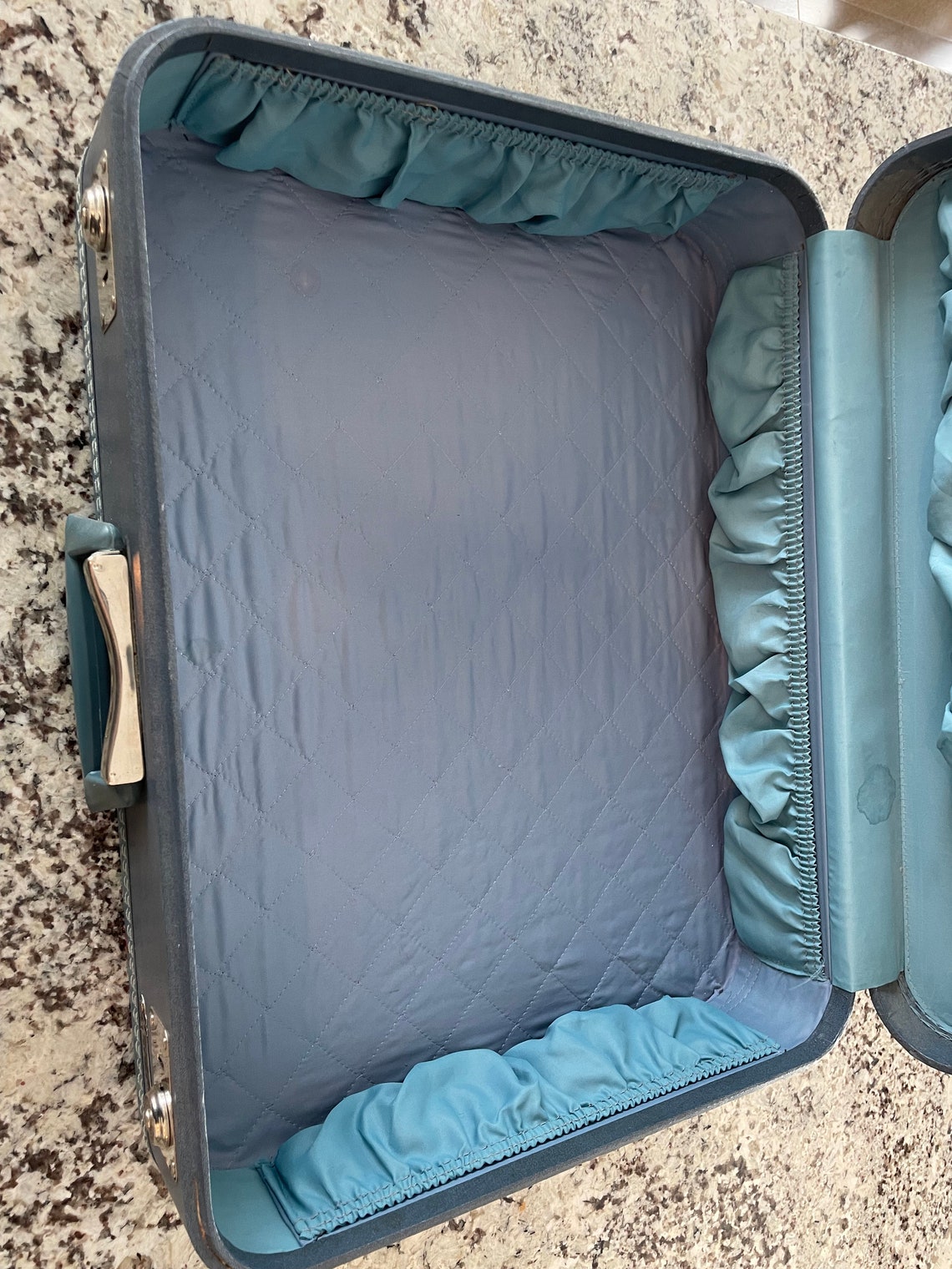 Vintage 1960s Luggage, Monarch Blue Hard Shell Suitcase, Midsize 21”X ...