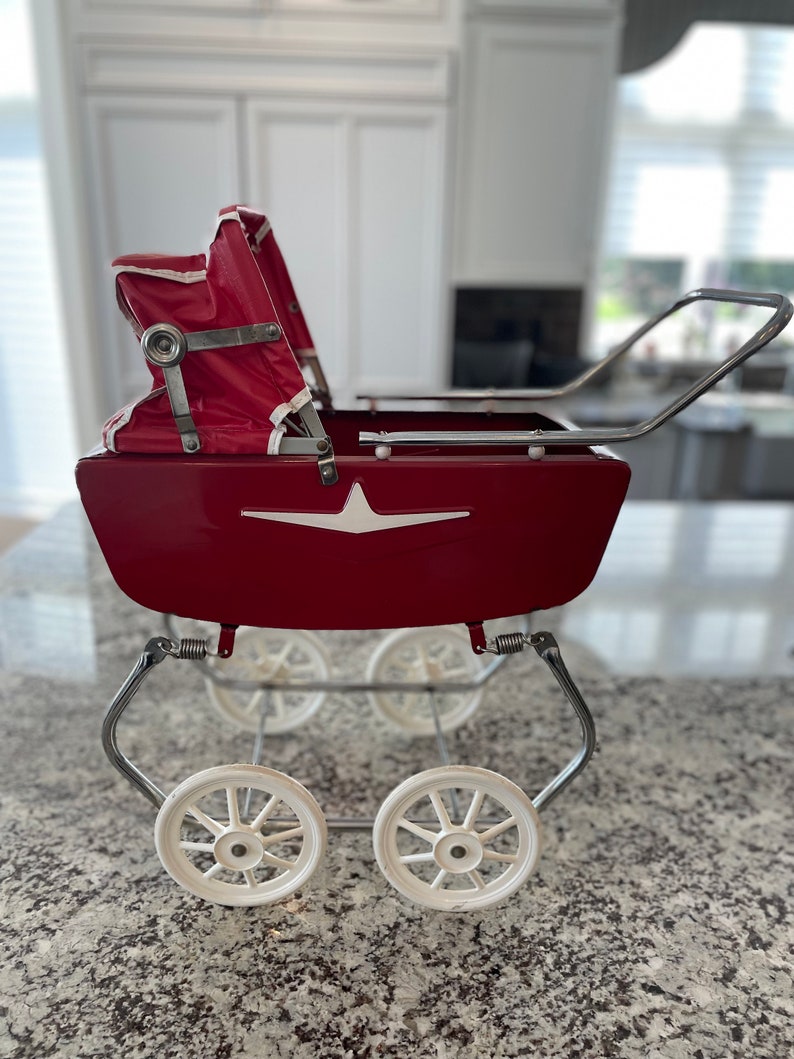 Vintage Metal Babydoll Carriage 1950s. All Original Parts. Metal Frame ...