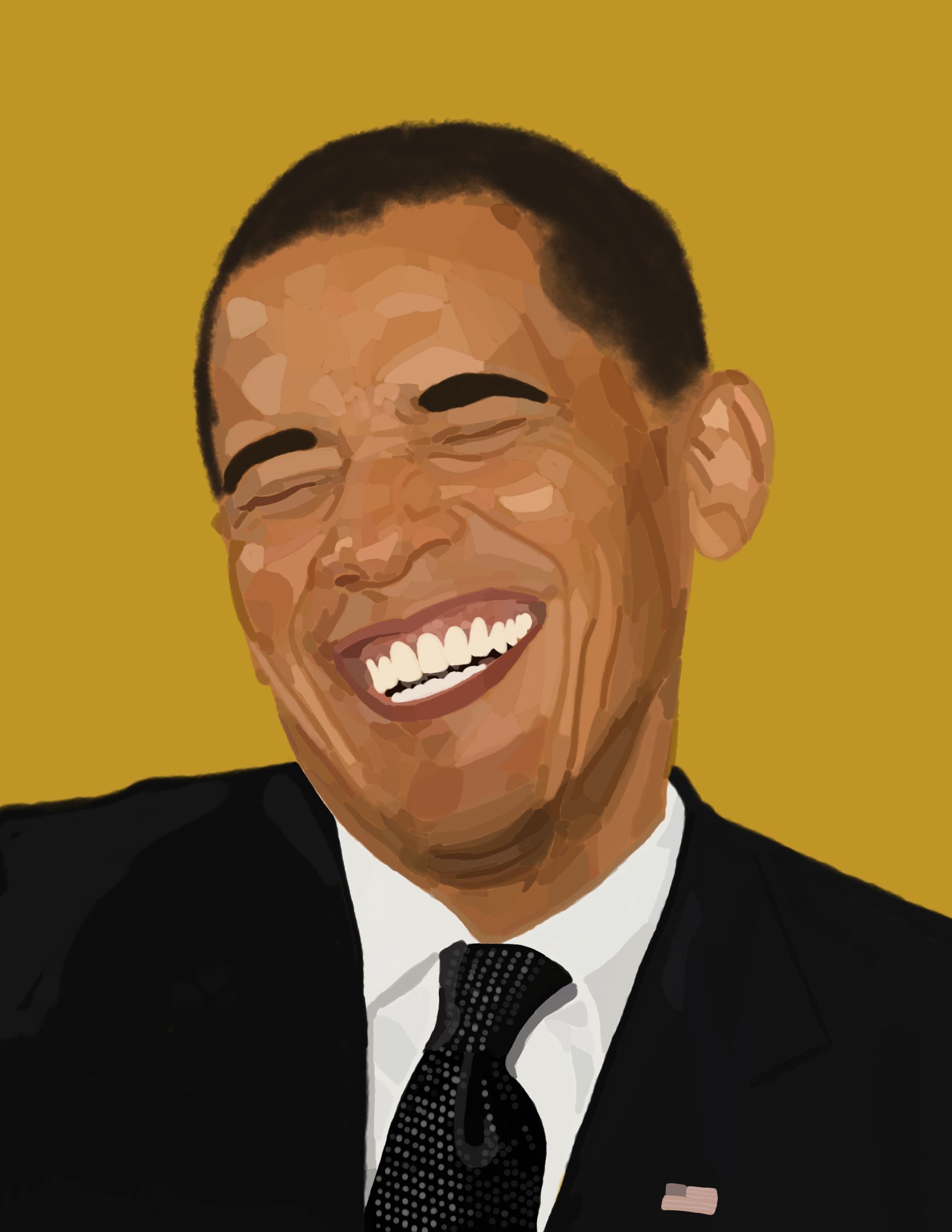 Obama Laughing Cartoon