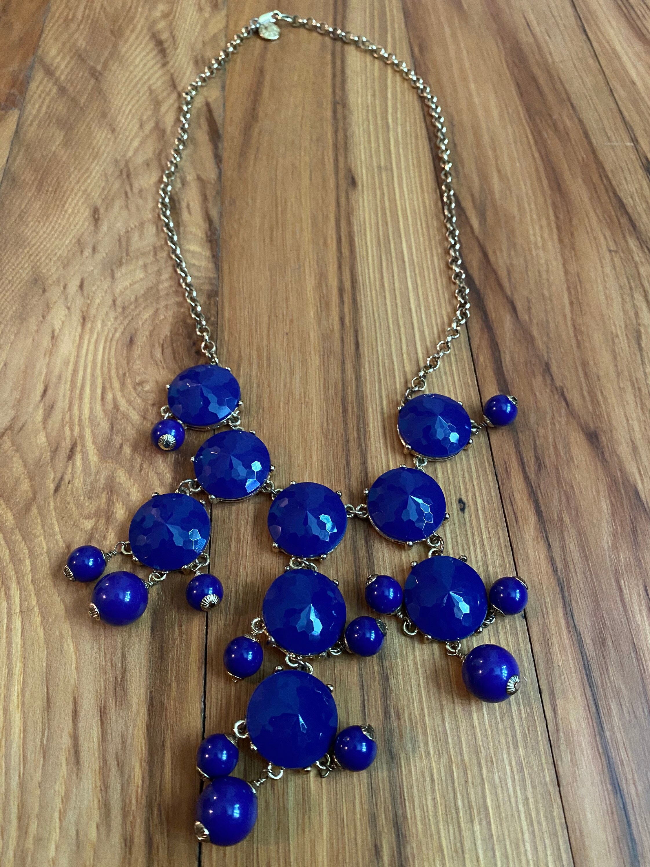 Deep Vivid Blue Pattern Silver Necklace - Etsy