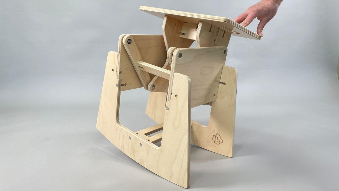 Natural Wood Color Rocking Office Chair – Ergonomic Balance Stool for ...