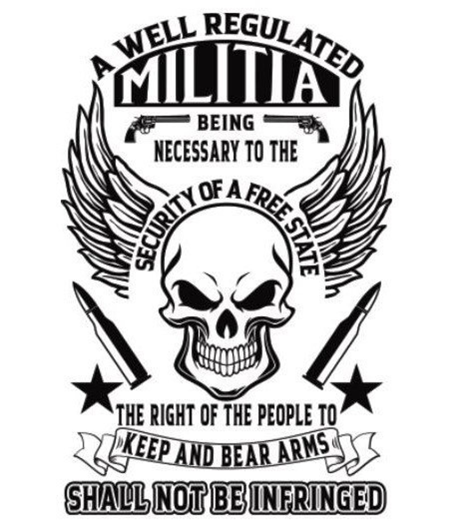 Militia Skull 2nd Amendment SVG eps digital design. Support | Etsy