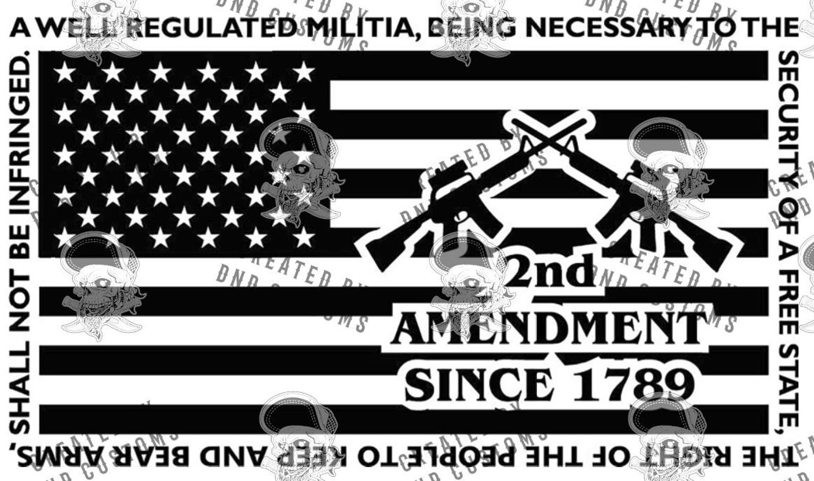 2nd Amendment SVG Eps Flag With Two AR-15 Rifles US Flag Eps. Support the Second Amendment Svg ...