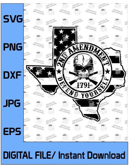 Texas Defend Yourself 2nd Amendment SVG Digital Design. - Etsy